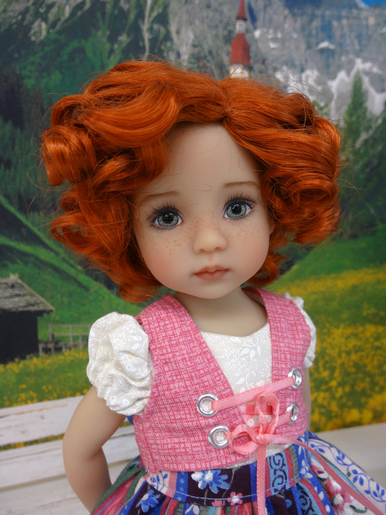 Alpine Miss - dirndl ensemble with tights & boots for Little Darling D ...