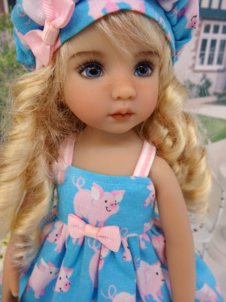 Little Piggy - dress, hat, tights & shoes for Little Darling Doll or 3 ...