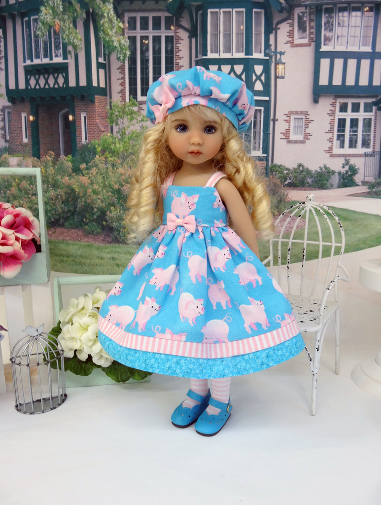 Little Piggy - dress, hat, tights & shoes for Little Darling Doll or 3 ...