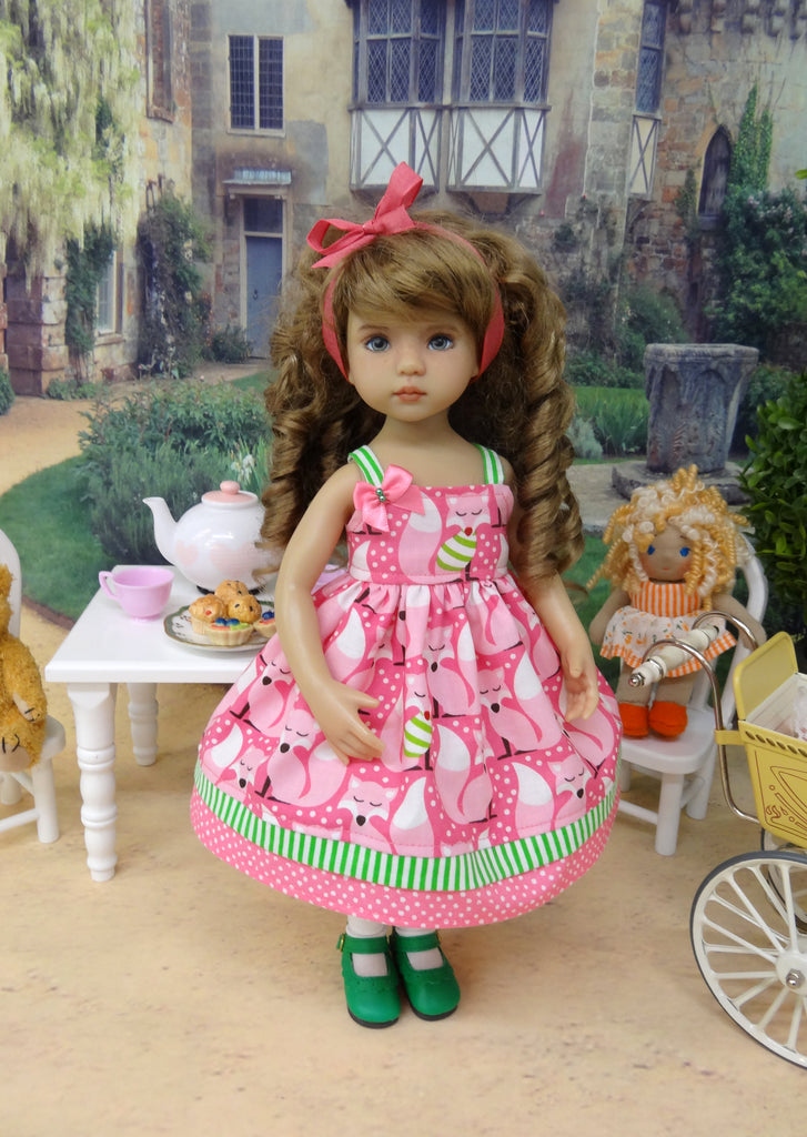 Little Pink Fox - dress, socks & shoes for Little Darling Doll or 33cm ...